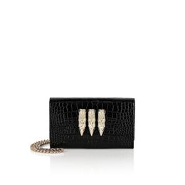 Philipp Plein Damen Clutch "Mit Schmucksteinen"02, schwarz, Taschen
