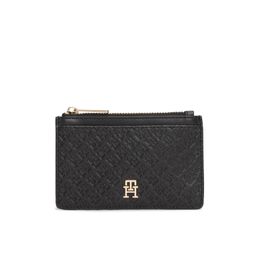 Tommy Hilfiger Damen Kartenetui "TH ICON LONG CC HOLDER MONO"schwarz, Lederimitat, Basic, Kleinlederwaren, Unisex Minigeldbeutel, Portemonnaie mit