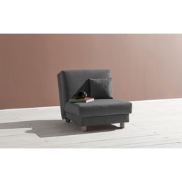 ell+ell Schlafsofa ELL + ELL, B:85cm H:90cm T:100cm, grau, Jugendzimmer, Sofas, "Enny", Liegefl&auml;che Breite 80 cm, Liegeh&ouml;he 45 cm, F&uuml;&szlig;e alufarben, R&uuml;ckenlehne