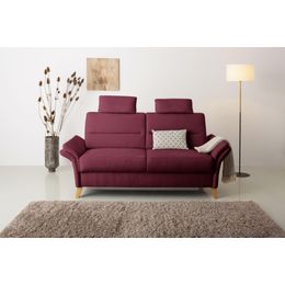3-Sitzer Home Affaire, B:186cm H:90cm T:89cm, rot, 100% Polyester, Sofas, "Westerland", Federkern-Polsterung. wahlweise mit Armlehnfunktion