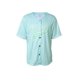 Karl Kani Herren T-Shirt "Karl Kani Star Logo Pinstripe Baseball Shirt"blau, Gr. S, bedruckt, 100% Polyester, Shirts