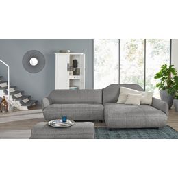Ecksofa, B:298cm H:91cm T:164cm, grau, CREATION BY ROLF BENZ, Luxus-Microfaser (100% Polyester), Wohnzimmer, Sofas, "CR.480, Designecksofa, L-Form",
