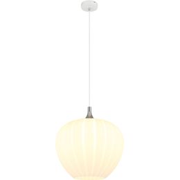 Globo LIGHTING H&auml;ngeleuchte "MAXY", 1 Stk.wei&szlig;, Wohnzimmer, Leuchten, H&auml;ngelampe/Pendelleuchte/Glas opal/H&ouml;he k&uuml;rzbar/Glas Dekorillen