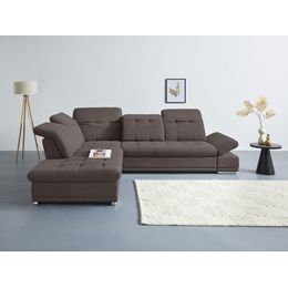 Ecksofa COTTA, B:310cm H:86cm T:265cm, schwarz, 100% Polyester, Wohnzimmer, Sofas, "Holiday L-Form mit Sitztiefen-, Armteil- und