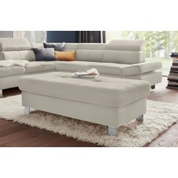 Hocker, B:116cm H:45cm T:70cm, beige, exxpo - SOFA FASHION, Luxus-Kunstleder;Webstoff (100% Polyester);Webvelours (100% Polyester), Wohnzimmer,