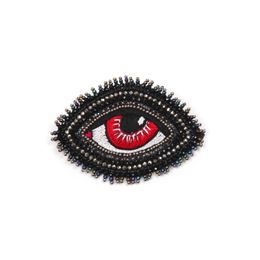 Damen Brosche "Eye", rot, Collezione Alessandro, Textil, Broschen, mit Augenmotiv