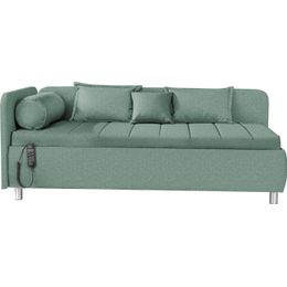 Schlafsofa Alina, B:207cm H:80cm T:112,5cm, gr&uuml;n, Struktur TMD (100% Polyester), Jugendzimmer, Sofas, "Kiana", Liegefl&auml;che 90/200 cm oder 100/200 cm,