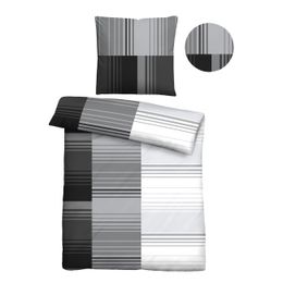 Bettw&auml;sche, grau, CASTELL - MARKENBETTW&Auml;SCHE, Renforc&eacute;, Obermaterial: 52% Polyester, 48% Baumwolle, Bettw&auml;sche, "0460124", Polycotton,