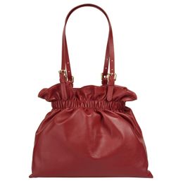 Samantha Look Damen Shopper, rot, Leder, unifarben, Taschen, echt Leder, Made in Italy