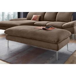 Hocker W.Schillig, B:151cm H:45cm T:71cm, braun, Chenille-Flachgewebe R66 (85% Polyester, 15% Nylon);Longlife Xtra-Leder Z59: Glattleder mit