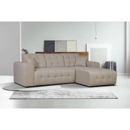 Ecksofa Home Affaire, B:234cm H:85cm T:163cm, beige, 100% Polyester, Wohnzimmer, Sofas, "Nosia L-Form", incl. 2 Zierkissen, mit feiner Steppung