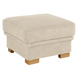 Hocker Home Affaire, B:73cm H:46cm T:73cm, beige, Struktur Blume (100% Polyester);Jacquard ( 100% Polyester );Chenille (90% Polyester, 10%