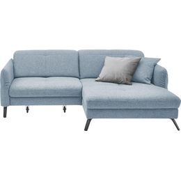 Ecksofa, B:259cm H:84cm T:167cm, blau, SET ONE BY Musterring, 100% Polyester, Wohnzimmer, Sofas, "SO 4400 V", wahlweise mit motorischer Bettfunktion