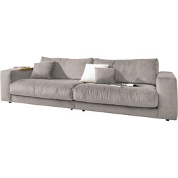 Big-Sofa 3C CANDY, B:290cm H:86cm T:127cm, grau, 100% Polyester, Sofas, "Enisa II", incl. 1 Flatterkissen, Wahlweise mit Flecken-Schutz-Bezug Easy