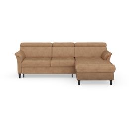 Sit & More Ecksofa SIT & MORE, B:257cm T:166cm, braun, 100% Polyester, Wohnzimmer, Sofas, "Marano L-Form", inklusive Kopfteilverstellung, wahlweise mit
