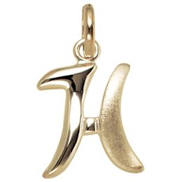 Buchstabenanh&auml;nger Jobo "Anh&auml;nger Buchstabe", gelbgold 375, Schmuckanh&auml;nger, Damen, H, Gelbgold 375, 375 Gold
