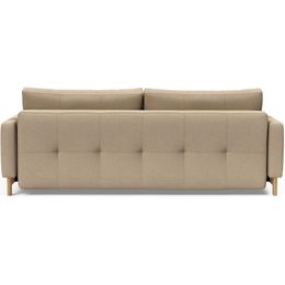 Schlafsofa, B:232cm H:67cm T:114cm, braun, INNOVATION LIVING , 100% Polyester, Jugendzimmer, Sofas, "Pyxis 3-Sitzer mit extrabreiter Bettfunktion,