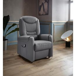 Sit & More TV-Sessel SIT & MORE, B:76cm H:111cm T:78cm, grau, Luxus-Kunstleder;NaturLEDER (echtes Rindsleder);Luxus-Microfaser (100% Polyester), Sessel,