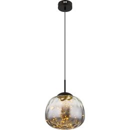 Globo LIGHTING LED Pendelleuchte "FIREFLY", 1 Stk.schwarz, Leuchten, H&auml;ngelampe/Pendelleuchte/Glas rauchfarben/H&ouml;he k&uuml;rzbar/Esstisch