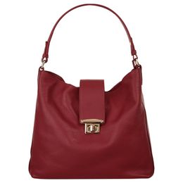 Samantha Look Damen Shopper, rot, Leder, unifarben, Taschen, echt Leder, Made in Italy