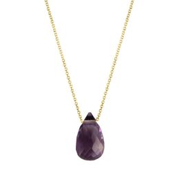 Celesta Damen Kette mit Anh&auml;nger "375 Gelbgold Amethyst", 42+3cm, Gold, L: 45 B: 6mmgelb, Gold, B:6mm, Halsketten