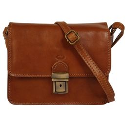 Pike PIK&Eacute; Damen Umh&auml;ngetasche, braun, Leder, gepflegt, Taschen, echt Leder, Made in Italy