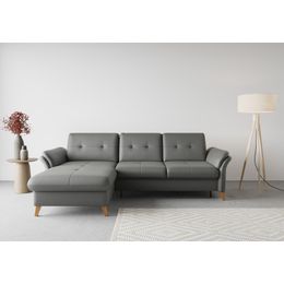 Sit & More Ecksofa SIT & MORE, B:268cm H:90cm T:176cm, grau, Wohnzimmer, Sofas, "G&ouml;teborg", Sitztiefenverstellung und Federkern, wahlweise mit Bettfunktion