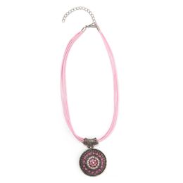 Damen Kette mit Anh&auml;nger "Jet", rosa, Basic, Collezione Alessandro, Metall, Halsketten, mit runden Anh&auml;nger