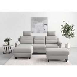 Sit & More Ecksofa SIT & MORE, B:234cm H:90cm T:168cm, silber, Wohnzimmer, Sofas, "Far&ouml; L-Form", inklusive Federkern, wahlweise mit Bettfunktion und Bettkasten