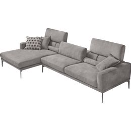 Ecksofa Egoitaliano, B:277cm H:95cm T:157cm, grau, Luxus-Micofaser Lederoptik (100% Polyester) ist ein neues technisches Gewebe mit einem visuellen