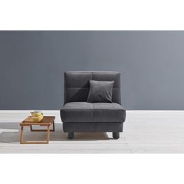 ell+ell Schlafsofa ELL + ELL, B:85cm H:90cm T:100cm, grau, 100% Polyester, Jugendzimmer, Sofas, "Tilda", Breite 85 cm, inkl. 1 Zierkissen