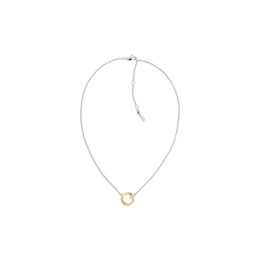 Calvin Klein Damen Kette mit Einh&auml;nger "DUALITY LE", Edelstahl, L: 45,5 B: 1mmedelstahlfarben, gelbgoldfarben, Edelstahl, B:1mm, Halsketten