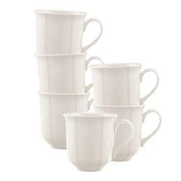 Villeroy & Boch VILLEROY & BOCH Becher "Henkelbecher Manoir 300 ml 6er Set wei&szlig;", &Oslash; 8,8cm x 9cm, 300ml, 6, wei&szlig;, Trinkgef&auml;&szlig;e, Sp&uuml;lmaschinenfest, Mikrowellensicher