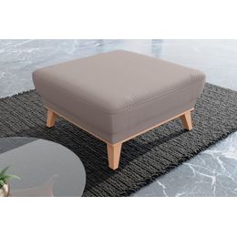 Sit & More Polsterhocker SIT & MORE, B:90cm H:46cm T:90cm, grau, 100% PES, Hocker, "Lavida", Mit elegantem Holzrahmen