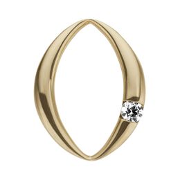 Jobo Damen Kettenanh&auml;nger "Anh&auml;nger oval 15 mm", SI = kleine Einschl&uuml;sse, Diamanten Gelbgold 585gelbgold 585, Diamanten, Gelbgold 585,