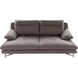 2,5-Sitzer Calia italia, B:195cm H:90cm T:109cm, grau, Sofas, "Cezanne, elegant und bequem, aufwendige Detailverarbeitung", im Strukturbezug,