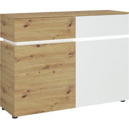 Sideboard Home Affaire, B:120cm H:90cm T:40cmeichefarben artisan, alpinwei&szlig;, Spanplatte, Wohnzimmer, Sideboards, "Luci", Breite 120 cm