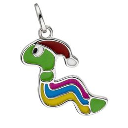 Jobo M&auml;dchen Kettenanh&auml;nger "Anh&auml;nger Kinderanh&auml;nger Wurm Regenwurm", Silber 925 (Sterlingsilber)mehrfarbig, Silber 925 (Sterlingsilber),