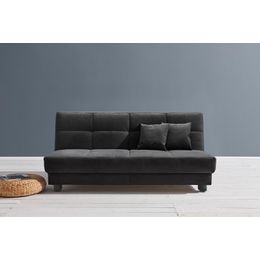 ell+ell Schlafsofa ELL + ELL, B:185cm H:90cm T:100cm, schwarz, 100% Polyester, Jugendzimmer, Sofas, "Tilda", Breite 185 cm, inkl. 2 Zierkissen