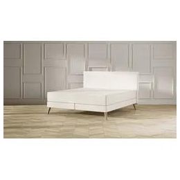 EMMA Elite Boxspringbett V2 &ndash; Beige - 200x200cm - Kopfteil Kissen - Holzf&uuml;&szlig;e