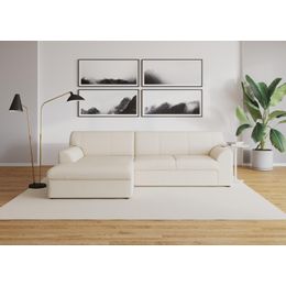 Ecksofa DOMO collection, B:245cm T:155cm, beige, Wohnzimmer, Sofas, "Topper, elegant und zeitlos, kompaktes Stellma&szlig; 245/155cm, L-Form", mit