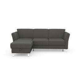 Sit & More Ecksofa SIT & MORE, B:248cm H:87cm T:162cm, grau, Wohnzimmer, Sofas, "Visby L-Form", wahlweise mit Bettfunktion und Bettkasten, frei im Raum stellbar