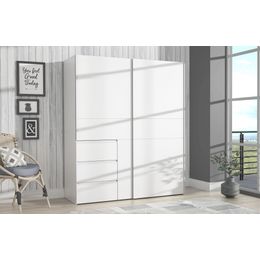Schwebet&uuml;renschrank FORTE, B:170cm H:200,5cm T:61cm, wei&szlig;, FSC-zertifizierter Holzwerkstoff, Schr&auml;nke, "Winn, Schiebet&uuml;renschrank mit 3 Schubladen,