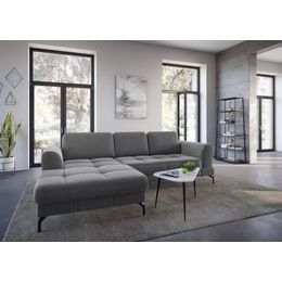 Sit & More Ecksofa SIT & MORE, B:284cm H:87cm T:175cm, grau, Wohnzimmer, Sofas, "Bendigo L-Form", inklusive Sitztiefenverstellung, Bodenfreiheit 15 cm, 2