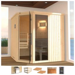 Weka Sauna "Varberg 3", Bio-Ofen, externe Steuerung, 7,5 kW, beige, Saunen, 7,5 kW Bio-Ofen mit ext. Steuerung