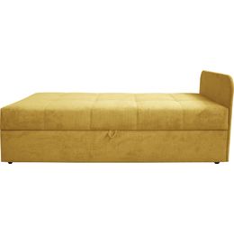 Schlafsofa Alina, B:205cm H:73cm T:91cm, gelb, Struktur fein XBO (100% Polyester), Jugendzimmer, Sofas, "Marla", inkl. Stauraum, Armlehne wahlweise