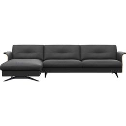 Ecksofa FLEXLUX, B:305cm H:81cm T:158cm, schwarz, 100% Echteder, Wohnzimmer, Sofas, "Glow, super bequem durch hochwertigem Sitzaufbau mit Federkern,