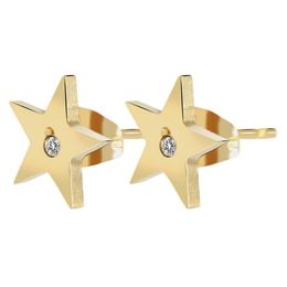 Adelia&acute;s ADELIA ́S Damen Paar Ohrh&auml;nger "Damen Ohrringe &ndash; Ohrstecker aus Edelstahl mit Strass Steinchen"gold, Edelstahl, Ohrringe, Ein stilvolles Geschenk f&uuml;r