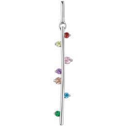 Kettenanh&auml;nger Jobo "Anh&auml;nger Silberanh&auml;nger 32 mm", mehrfarbig, mehrfarbig, Schmuckanh&auml;nger, Damen, Silber 925 (Sterlingsilber), Kettenanh&auml;nger, 925 Silber mit 7 bunten Zirkonia
