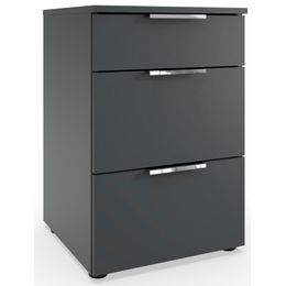 Nachtkommode wimex, B:41cm H:61cm T:41cm, grau, Spanplatte, Sideboards, "Level by fresh to go", 3 Schubladen mit soft-close Funktion, 41cm breit,